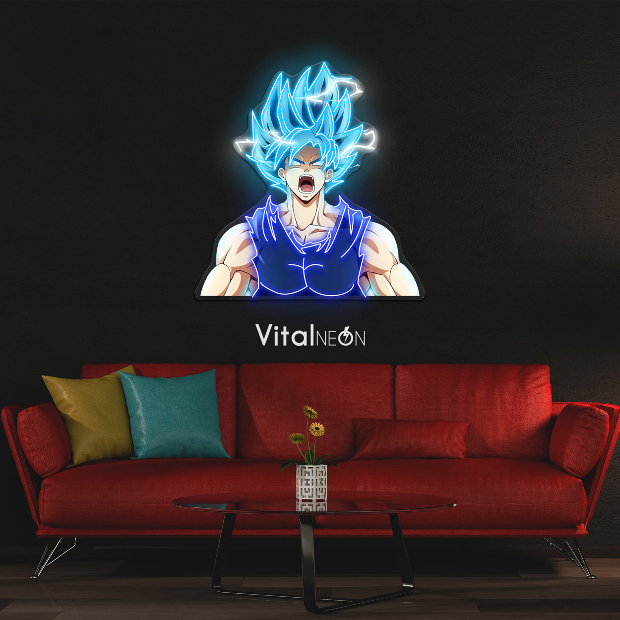 Goku Blue Super Saiyan Anime Neon Sign — Vital Neon